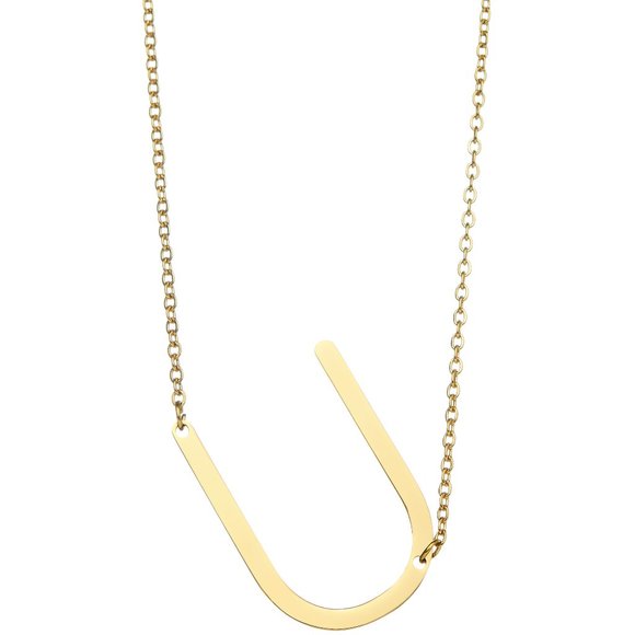 Jewelry | Letter U Pendant Necklace In Stainless Steel | Poshmark